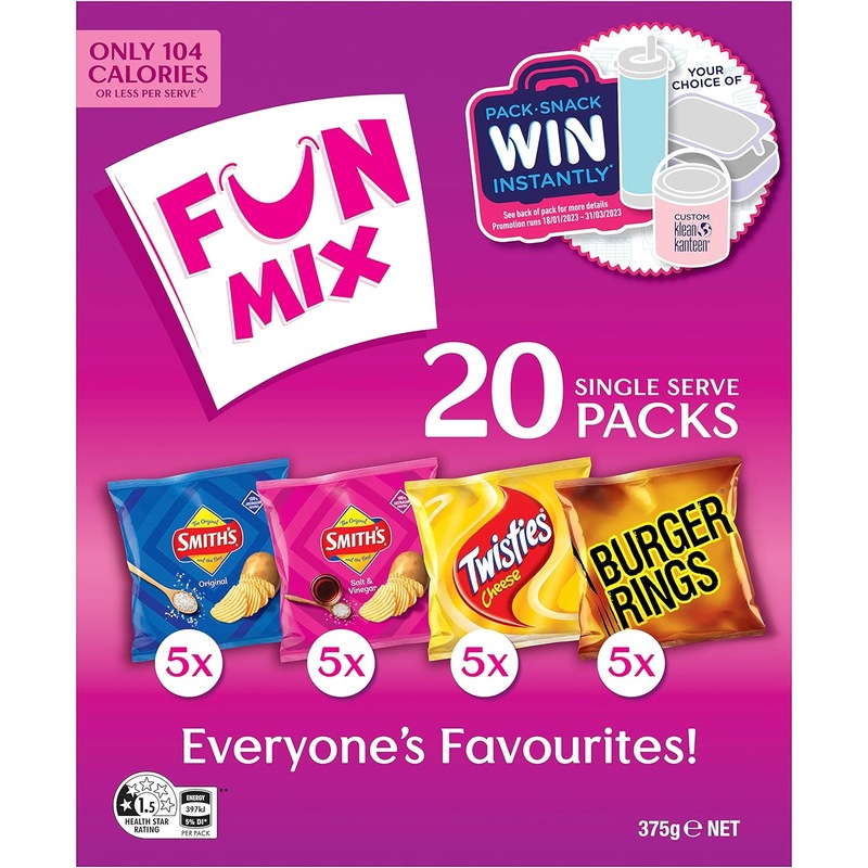 Buy - Smith's Fun Mix Box Chips Assorted 375g 20pk - MyDeal