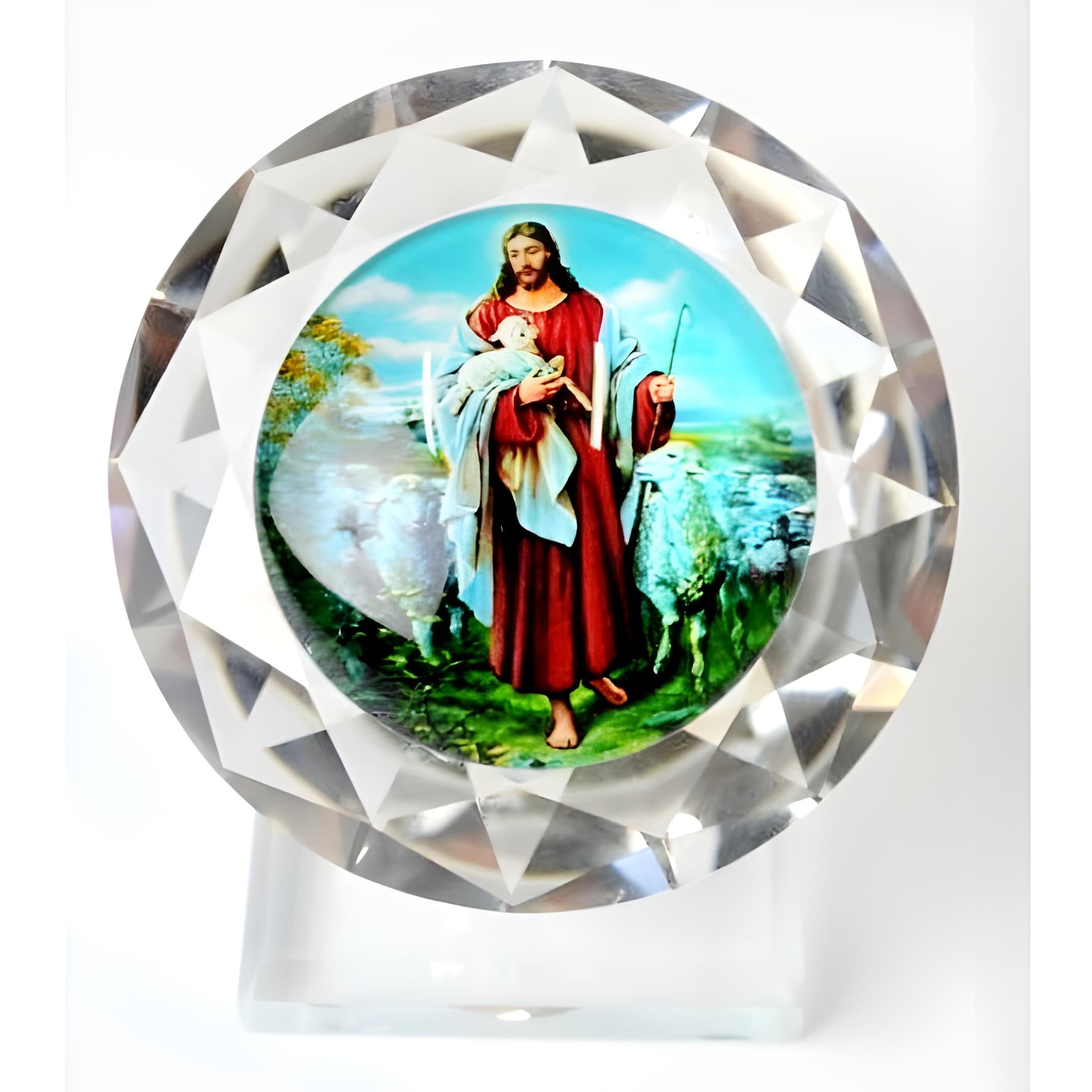 Buy Catholic Crystal Cut Glass Good Shepherd Jesus Christ Religious ...