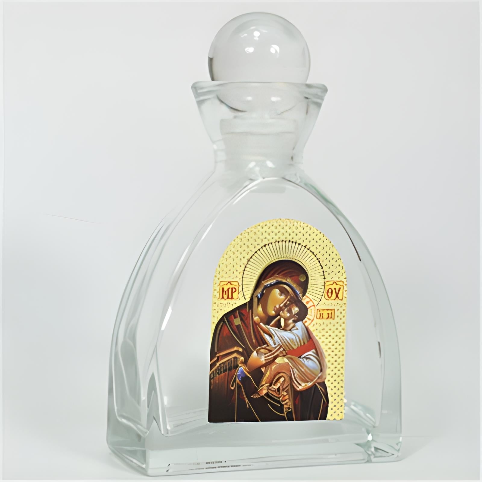 Buy Orthodox Holy Mother Mary & Jesus Glass Bottle with Ball Lid ...