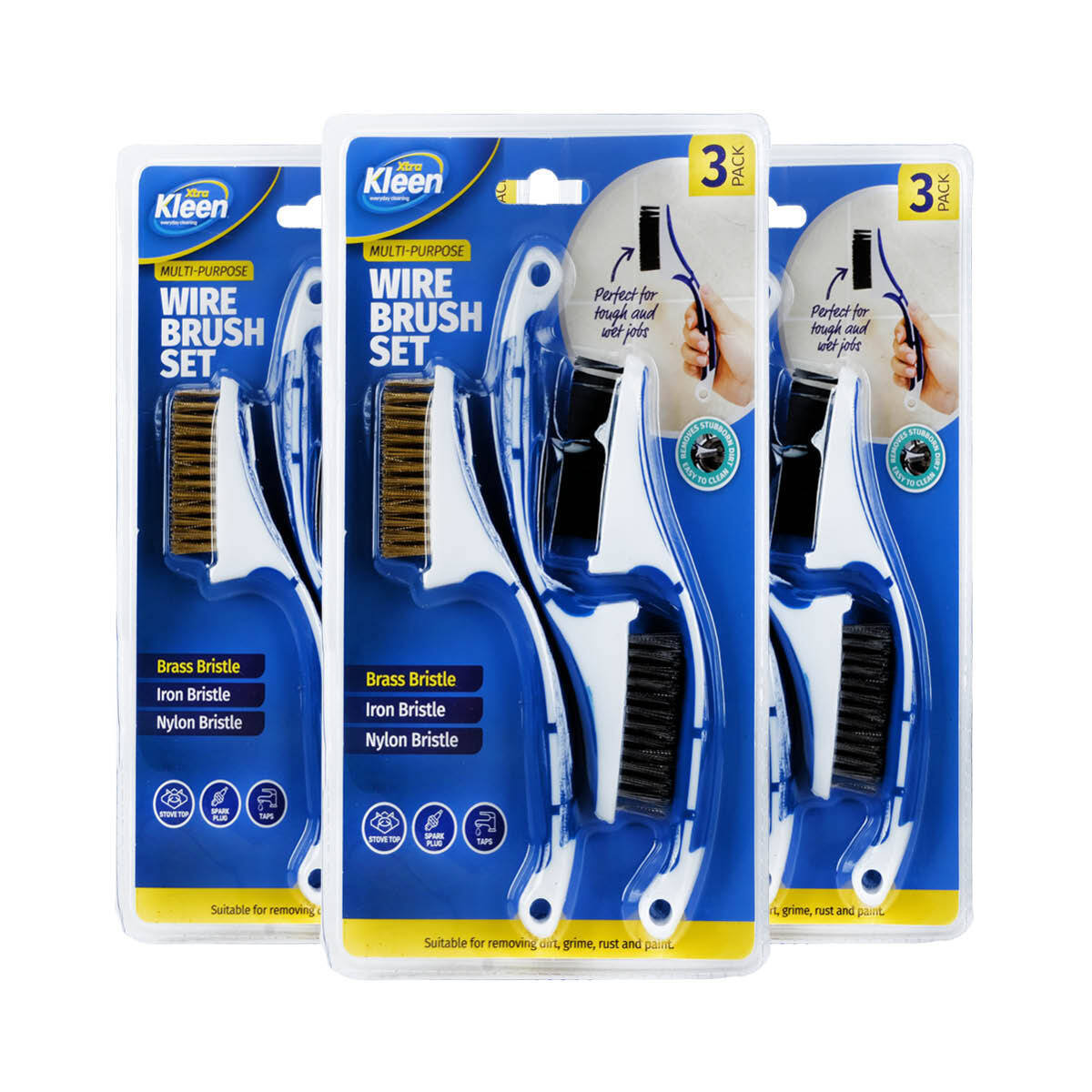Buy Fin 18Pce Multipurpose Wire Brush Set Brass Nylon Iron Bristles 17 ...