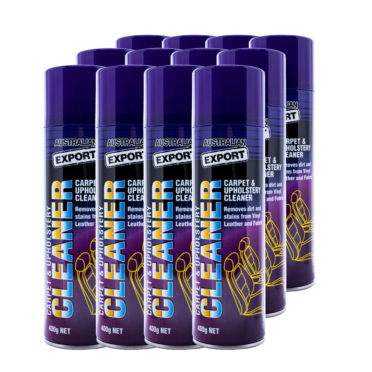 Buy FTYP 12Pce Carpet Upholstery Fabric Vinyl Cleaner Dirt Stains 400Gm ...