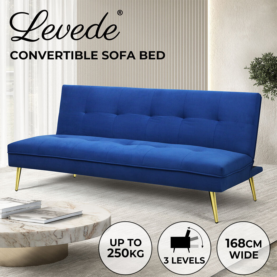 Buy FTYP 3 Seater Sofa Bed Convertible Velvet Lounge Adjustable ...