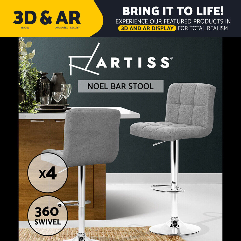 Buy FTYP 4X Bar Stools Kitchen Dining Chairs Counter Stool Gas Lift ...