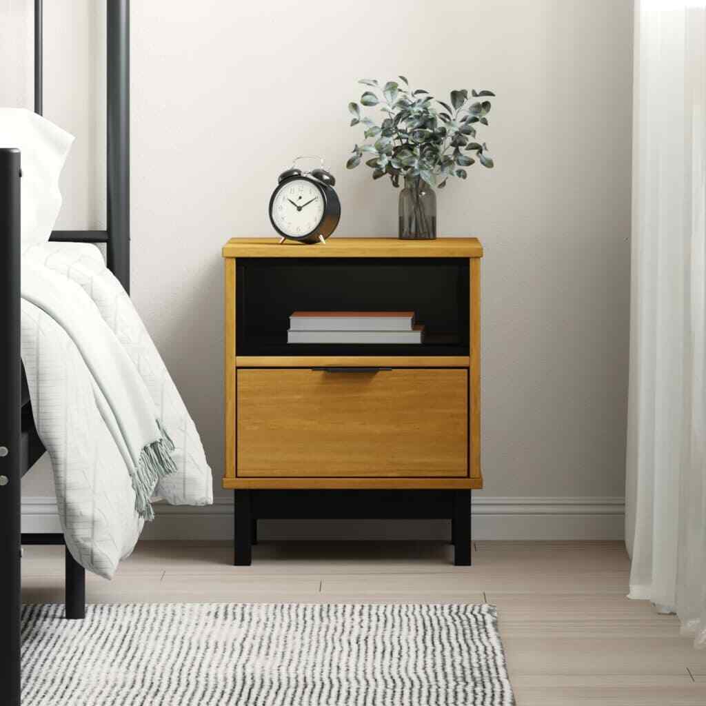 Buy FTYP Bedside Table Nightstand Side Storage Cabinet Flam Solid Wood ...