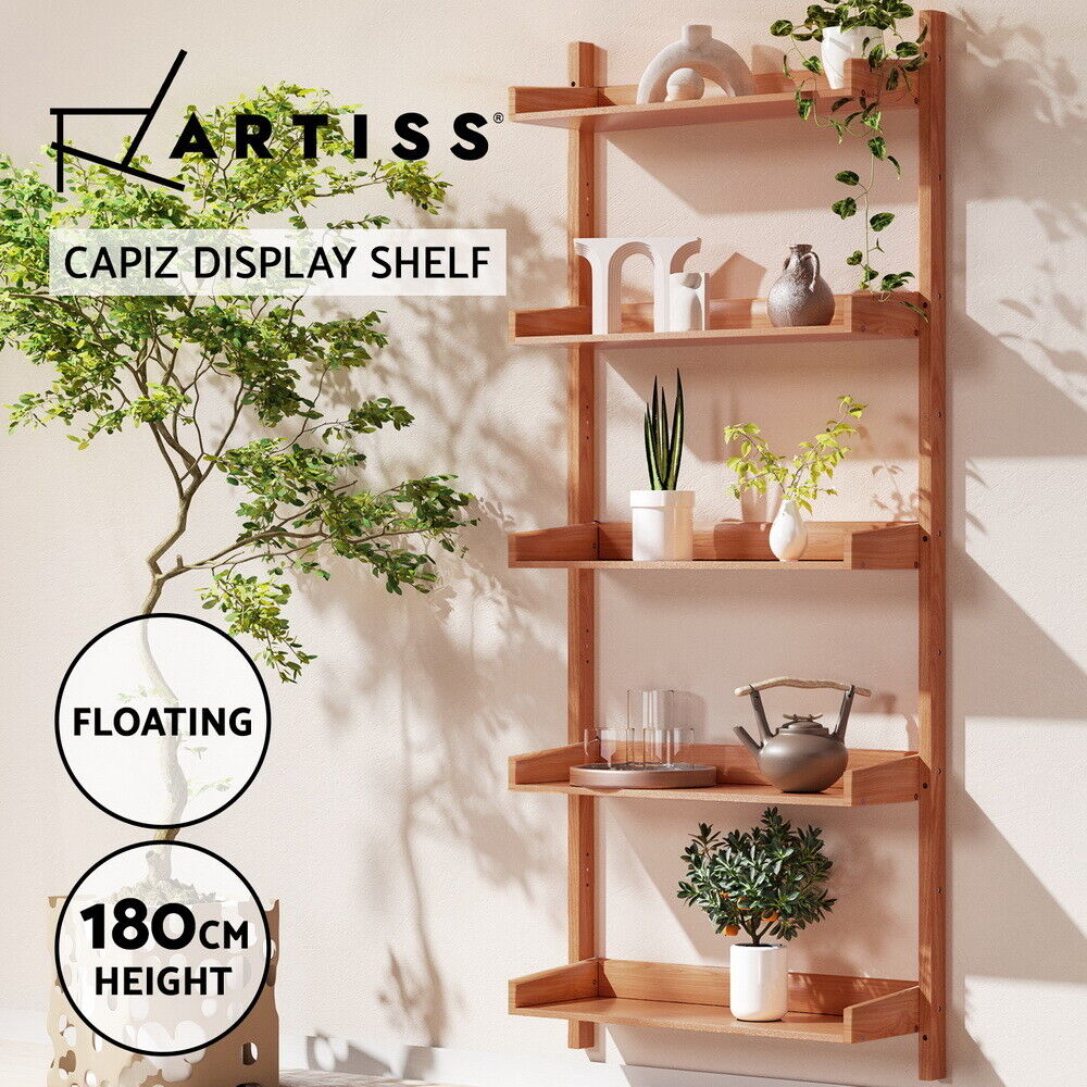 Buy FTYP Bookshelf Floating 5-Tier Display Book Shelves Storage ...