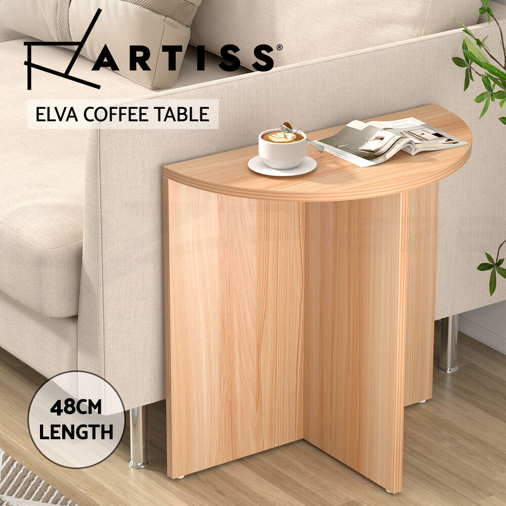 Buy FTYP Coffee Table Side End Semi-Circle Tables Bedside Sofa Wooden ...