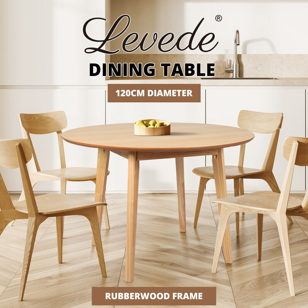 Buy FTYP Dining Table Round Rubberwood Base Kitchen Cafe Restaurant ...