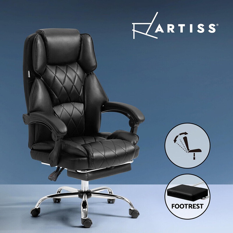 Buy FTYP Executive Office Chair Computer Gaming Chairs Leather Footrest ...