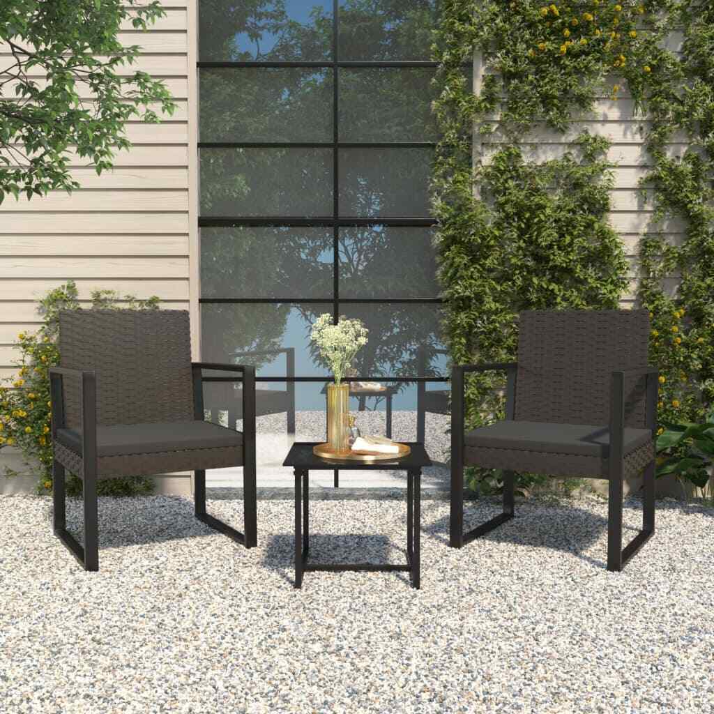 Buy FTYP Garden Armchair With Cushion Outdoor Single Sofa Chair Black ...