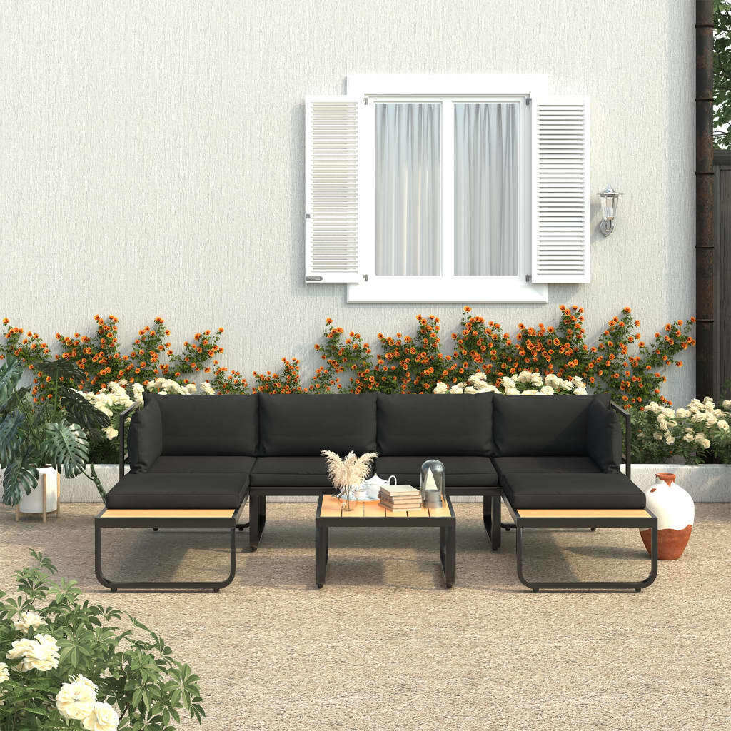 Buy FTYP Garden Corner Sofa Set 4 Piece With Cushions Aluminium And Wpc ...