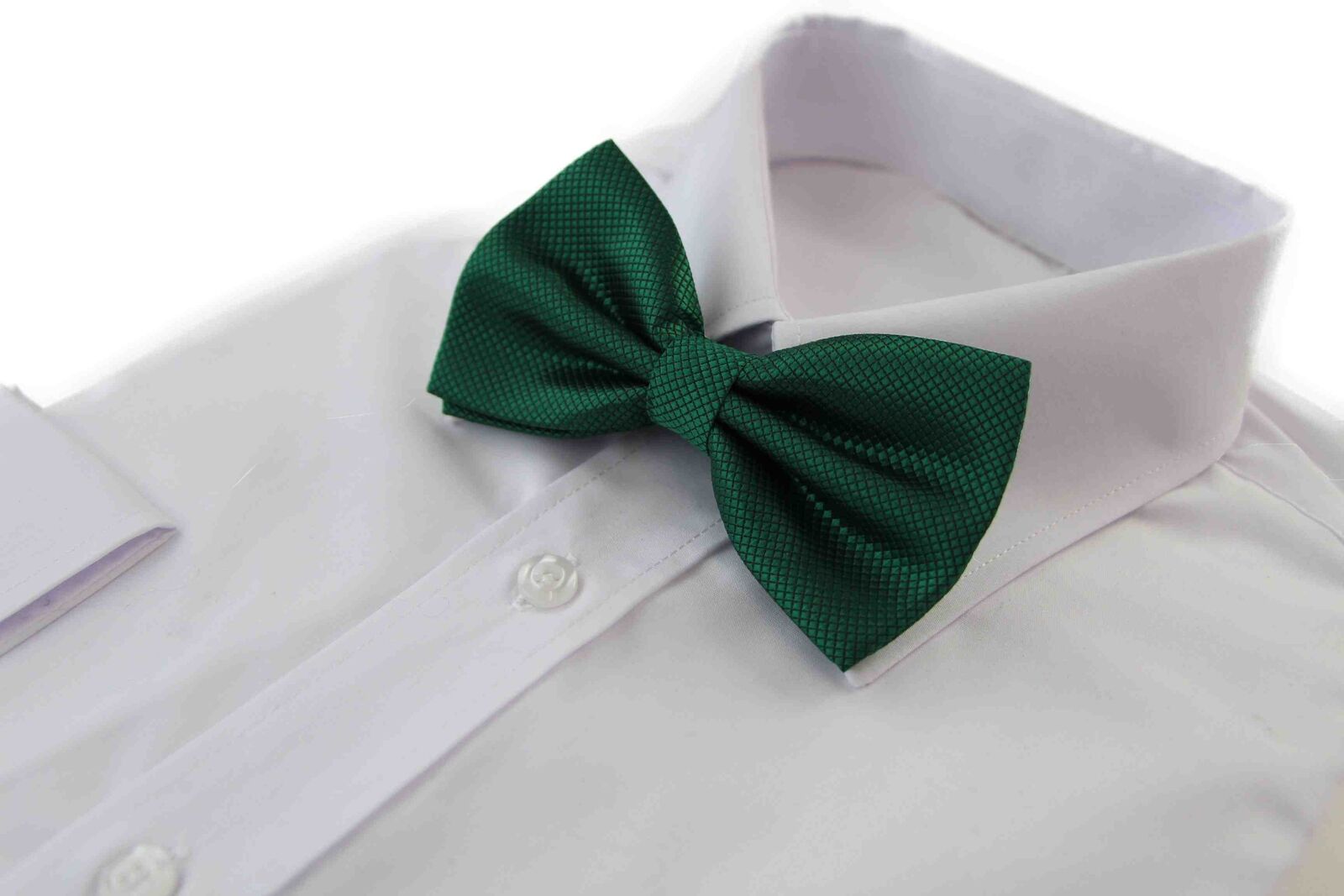 Buy FTYP Mens Bottle Green Plain Coloured Checkered Bow Tie - MyDeal ...