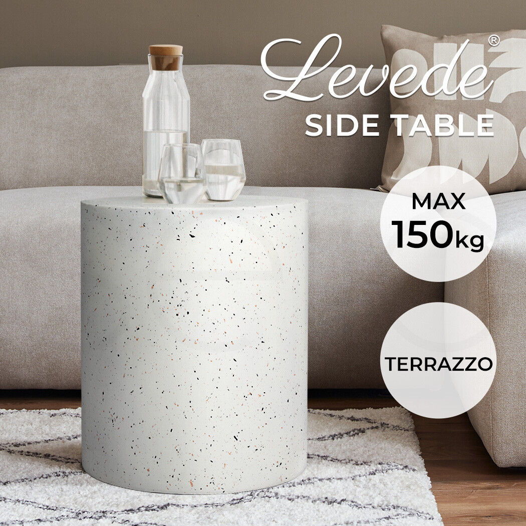 Buy FTYP Side Table Terrazzo Round End Tables Magnesia Outdoor Concrete ...