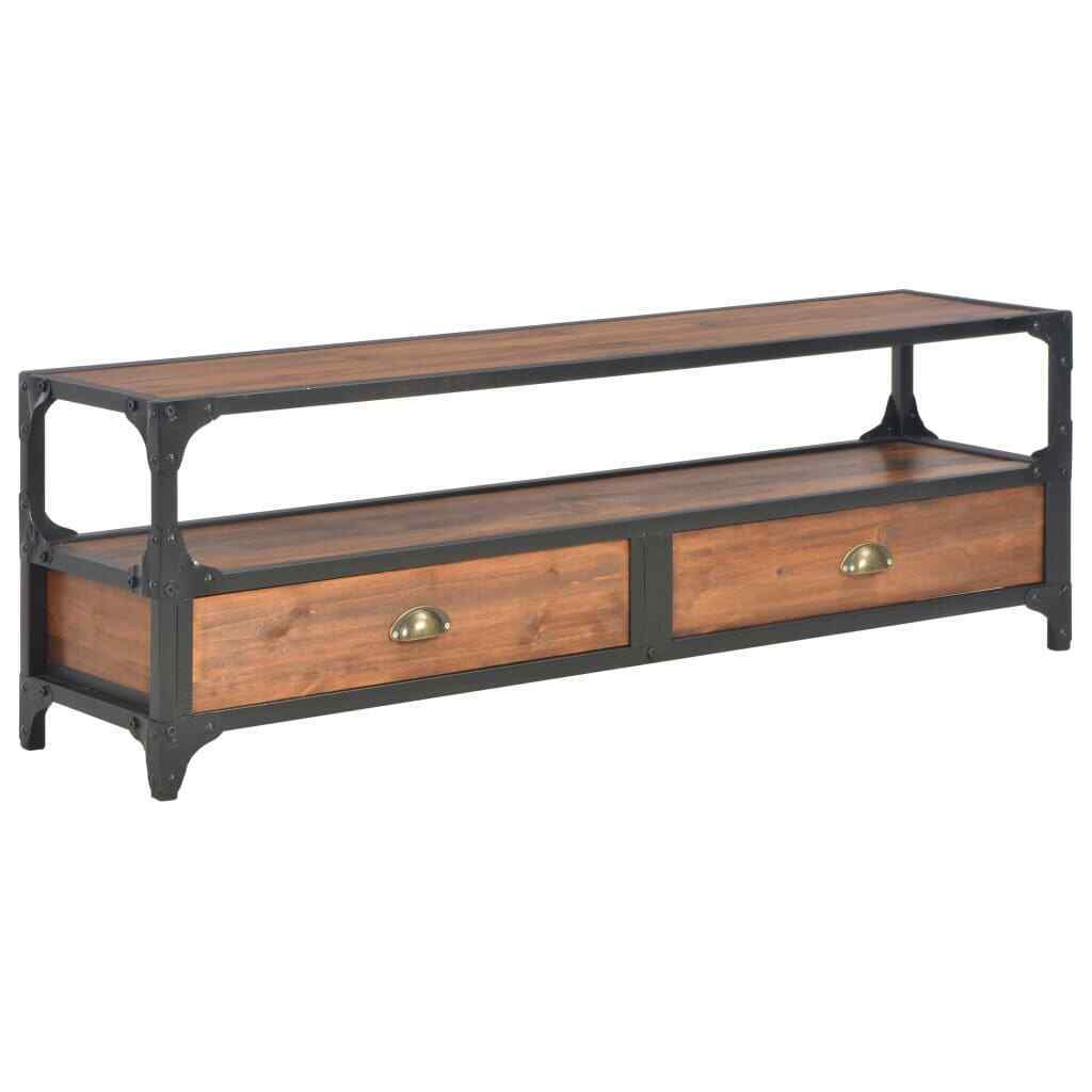 Buy FTYP Solid Pine Wood Tv Cabinet With 2 Drawers Bedroom ...