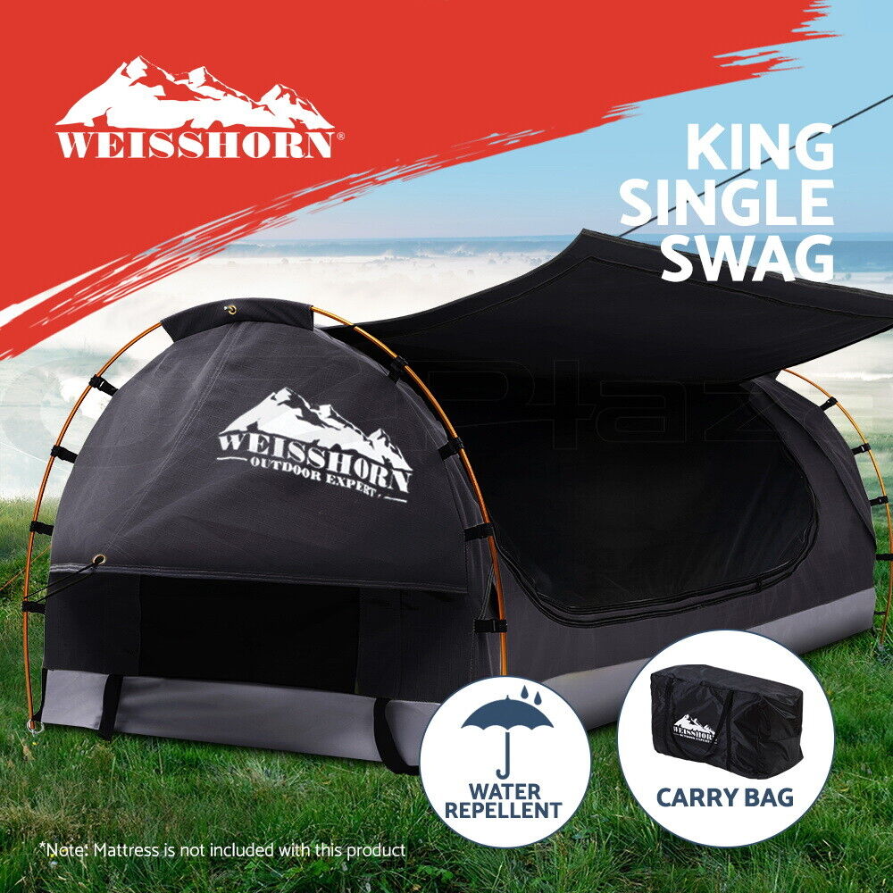 Buy FTYP Swag King Single Camping Swags Canvas Free Standing Tent Dome ...