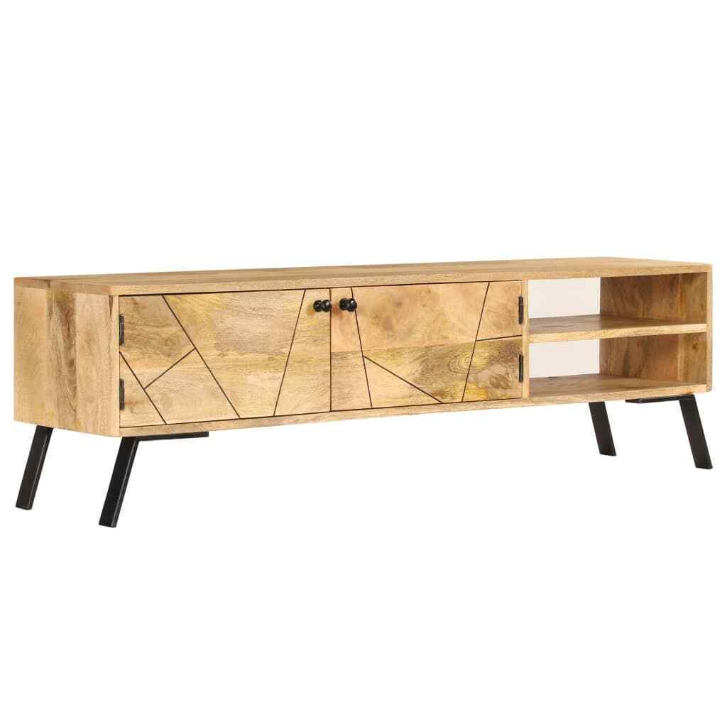 Buy FTYP Tv Cabinet Solid Mango Wood Entertainment Center Media Console ...