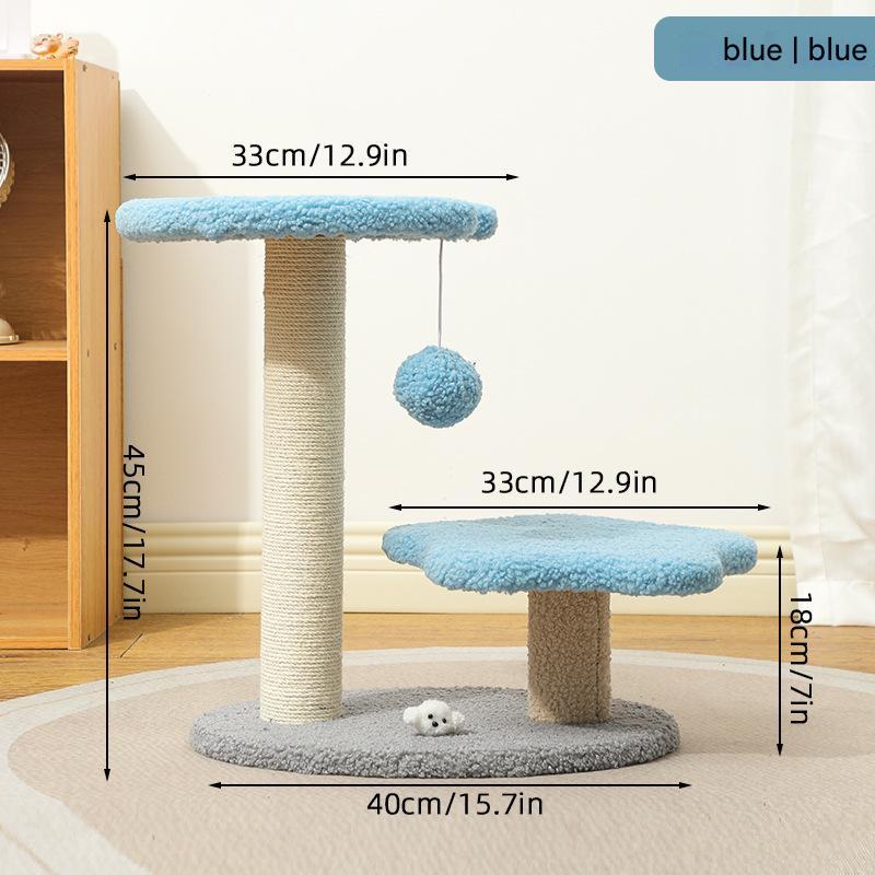 Buy GGP Blue Compact Cat Climbing Frame With Dual Level Sisal Posts And ...