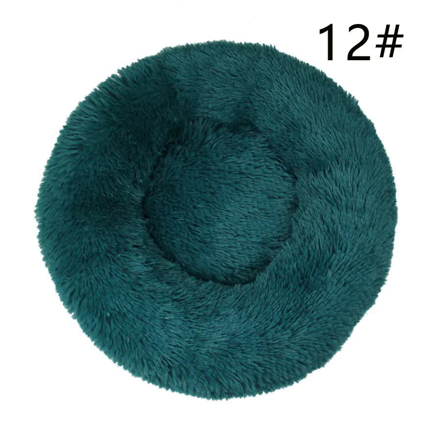 Buy GGP Calming Donut Pet Bed Soft Faux Fur, Anti Anxiety Fluffy Round ...