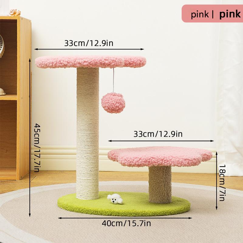 Buy GGP Pink Compact Cat Climbing Frame With Dual Level Sisal Posts And ...