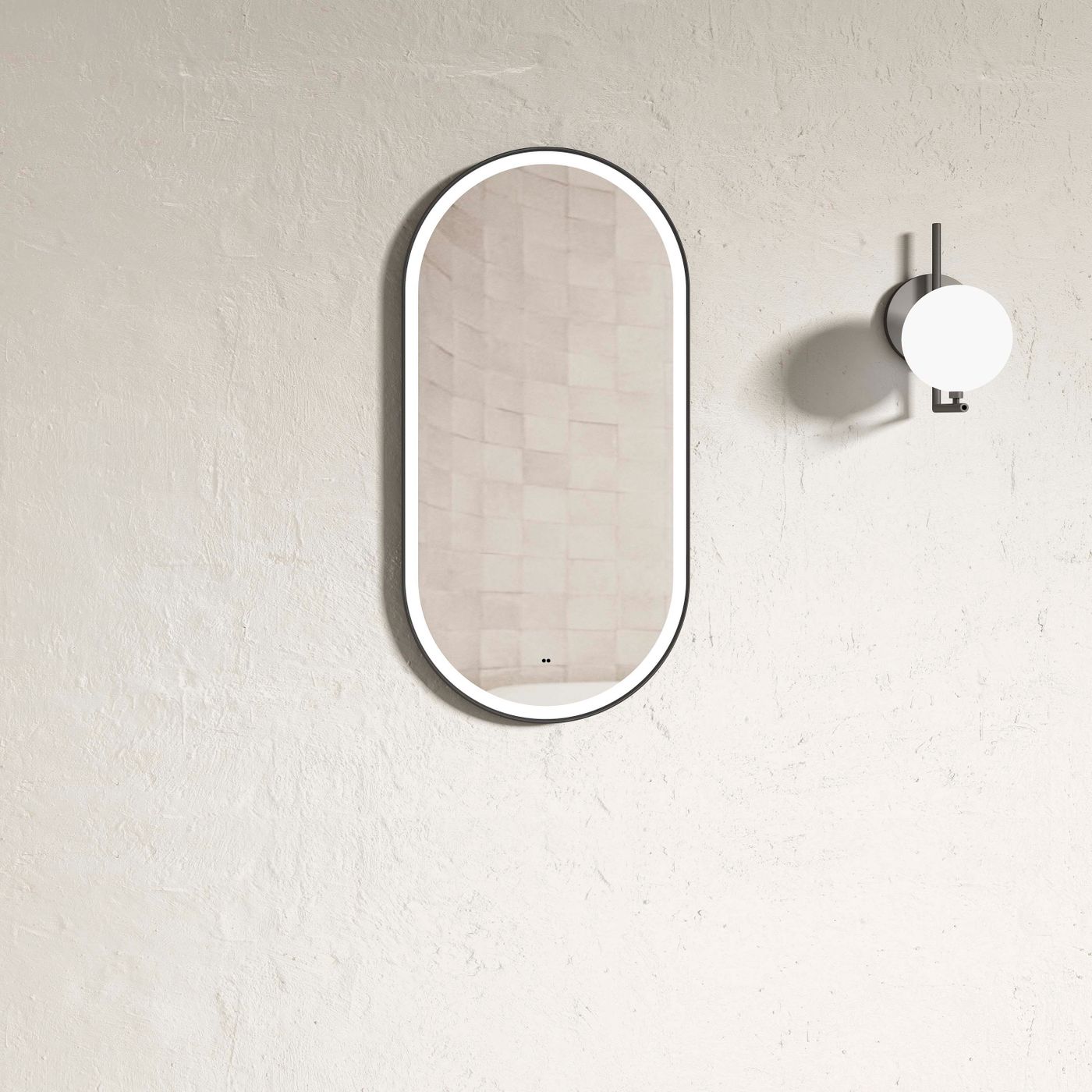Buy LED Brighton Mirror Black TUFFI Glass - MyDeal Australia