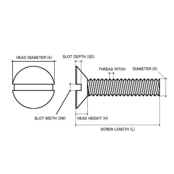 Buy P&P Pack Of 100 Stainless 304 Countersunk Machine Screw M6 X 1.00P ...