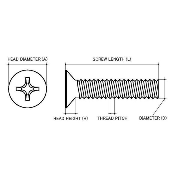 Buy P&P Pack Of 1000 Stainless 304 Countersunk Machine Screw M3 X 0.50P ...