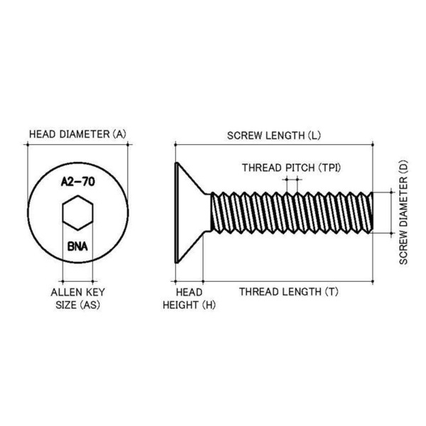 Buy P&P Pack Of 1000 Stainless 304 Countersunk Socket Screw 6-32 Tpi ...