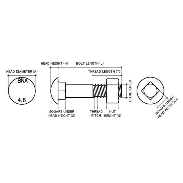 Buy P&P Pack Of 30 Galvanised Cup Head Bolt & Nut M10 X 1.50P X 30Mm ...