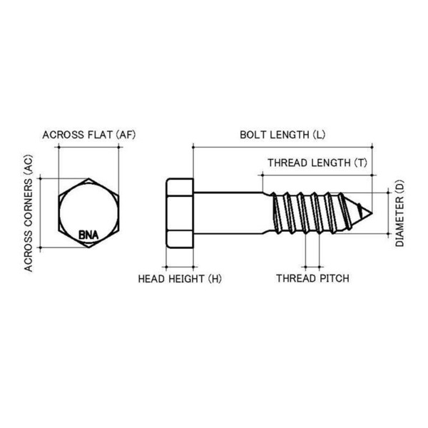 Buy P&P Pack Of 30 Galvanised Hex Coach Screw M16 X 5.00P X 100Mm ...