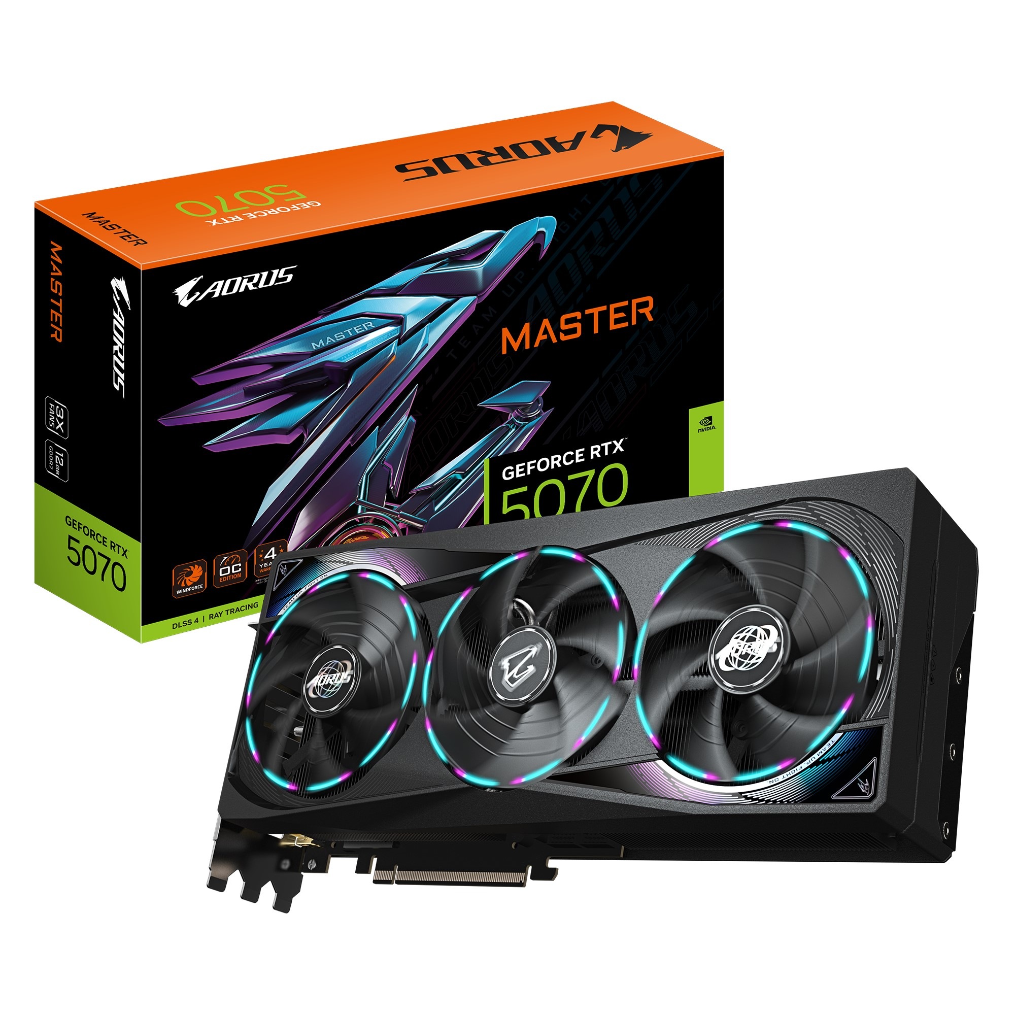 Buy Gigabyte AORUS GeForce RTX 5070 MASTER 12G, 2715 MHz, CUDA 6144, 28 ...