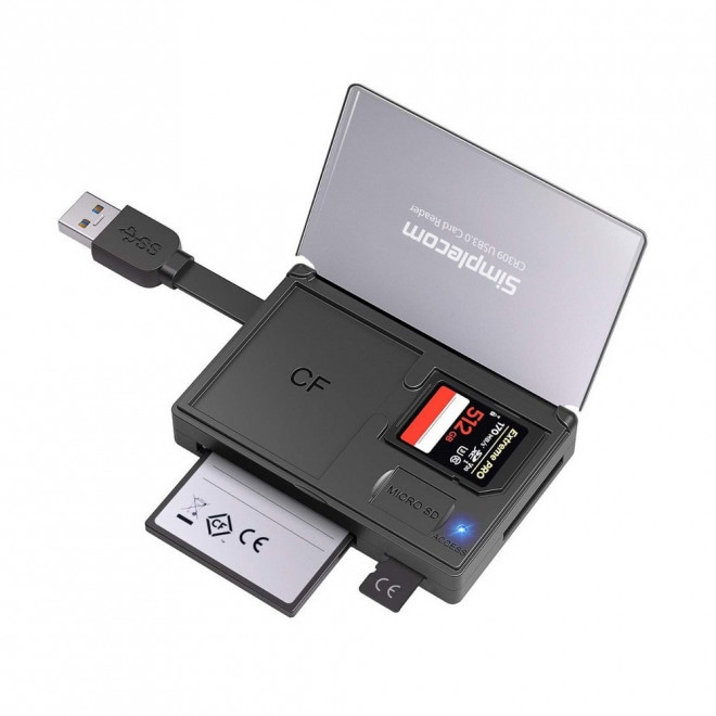 Buy Simplecom CR309 3-Slot SuperSpeed USB 3.0 Card Reader with Card ...
