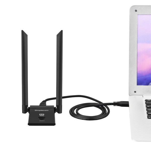 Buy Simplecom NW628v2 AX1800 Dual Band WiFi 6 USB Adapter with 2x 5dBi High Gain Antennas ...