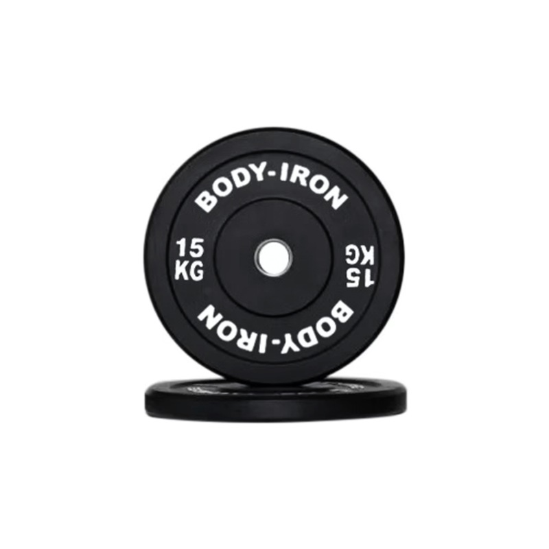 Body Iron 15kg Pro Bumper Plate Black Pair - Fitness World Wide