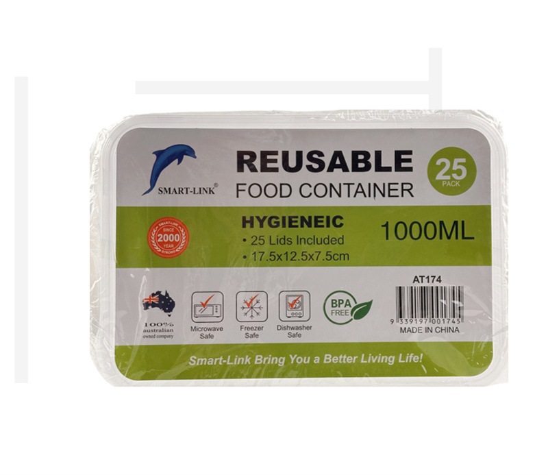 Buy 250pk 1000ml Rectangular Food Container YQ-AT174 - MyDeal Australia