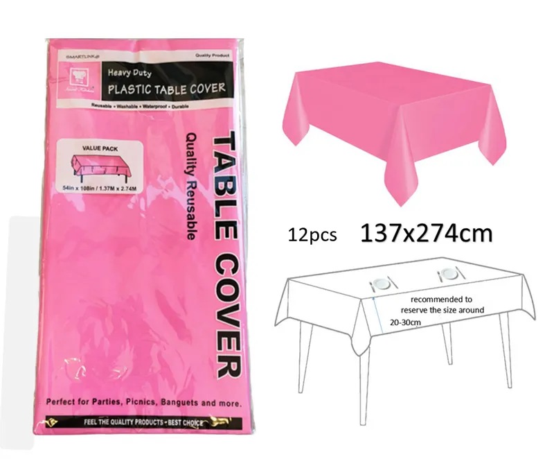 Buy 6pcs Hot Pink Plastic Tablecloth – Durable, Sleek, and Classy for ...