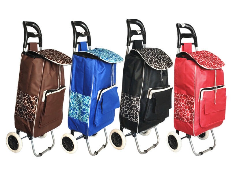 Buy Shopping Trolley Bag Foldable Market Luggage Wheels With Front and ...