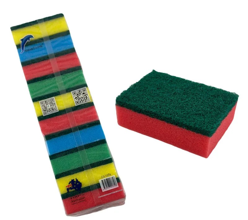 Buy SMARTLINK 40pcs Scourer Sponges Multi Colour Scrubbing Pads for ...