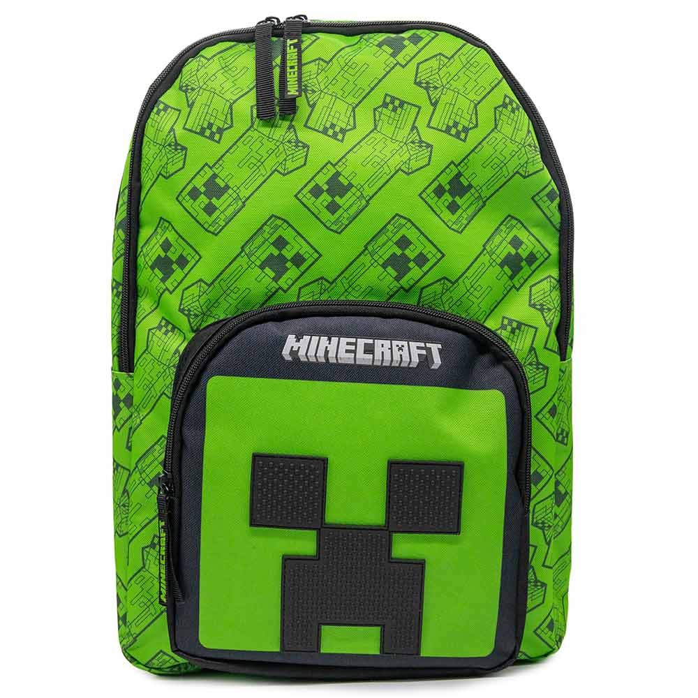 Buy Minecraft - Creeper Face All-Over Print Backpack - MyDeal Australia