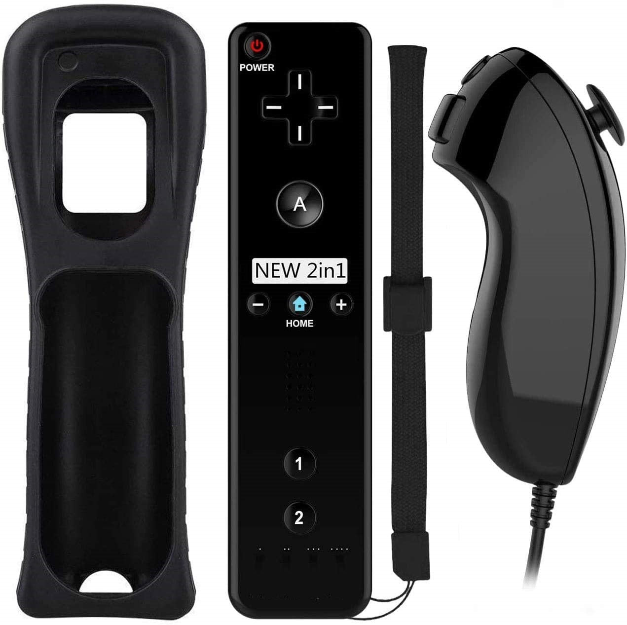 Buy Replacement Wii Remote Controller, 2 in 1 Remote with Nunchuck ...