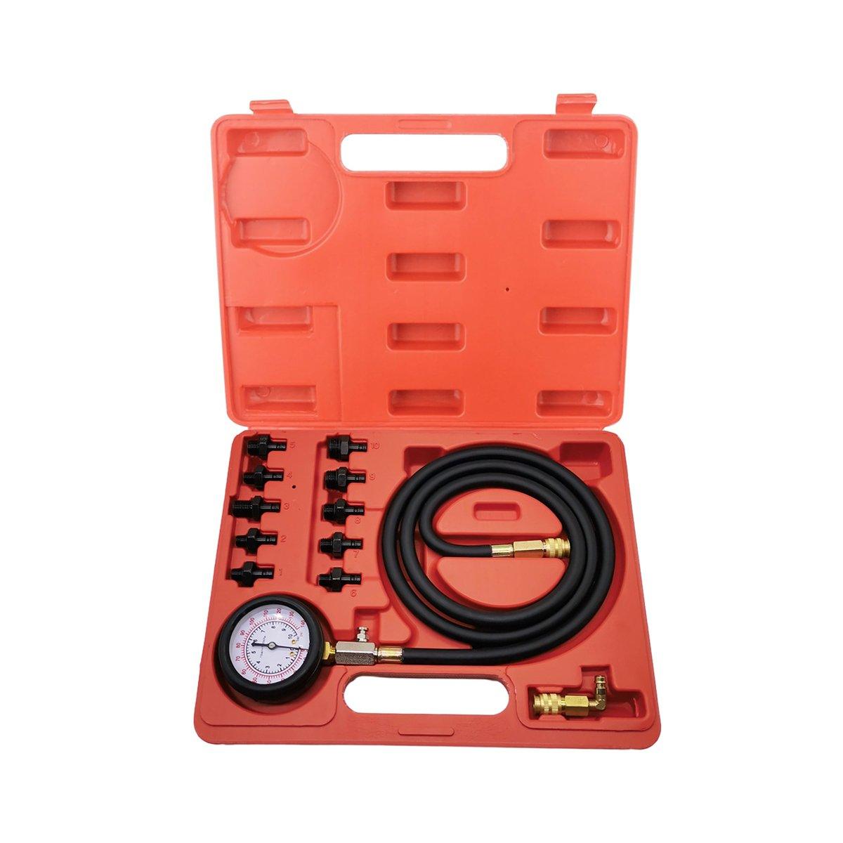Buy 12pc Engine Oil Pressure Testing Gauge Diagnostic Auto Tool Set Kit ...