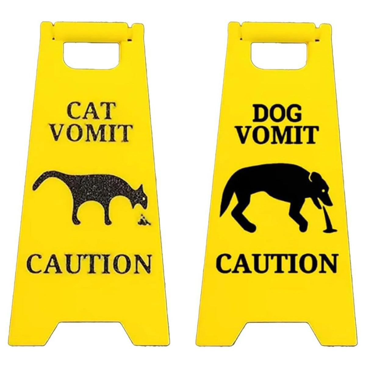 Buy 2PCS Mini Pet Vomit Warning Signs for Dog and Cat Mess Clean-Up ...