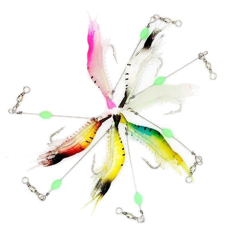 Buy 6Pcs Soft Plastic Fishing Lures Tackle Prawn Shrimp Flathead Bream ...