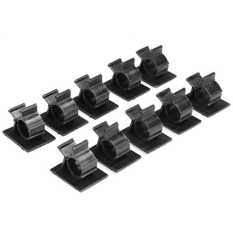 Buy Adhesive Cord Management Cable Clips Black Wire Holder Organizer ...
