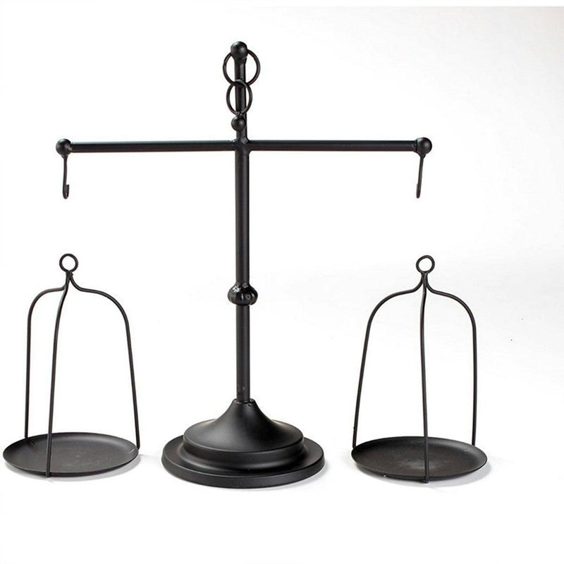 Buy Black iron balance Scale candlestick decorative candle wedding Home ...