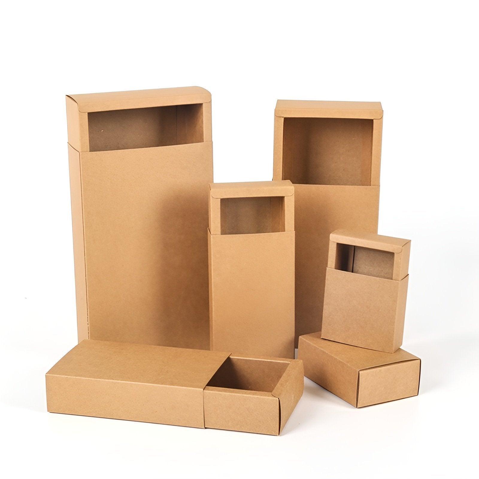 Buy Kraft Paper Drawer Box Packaging Gift Storage Organiser Small Kraft ...