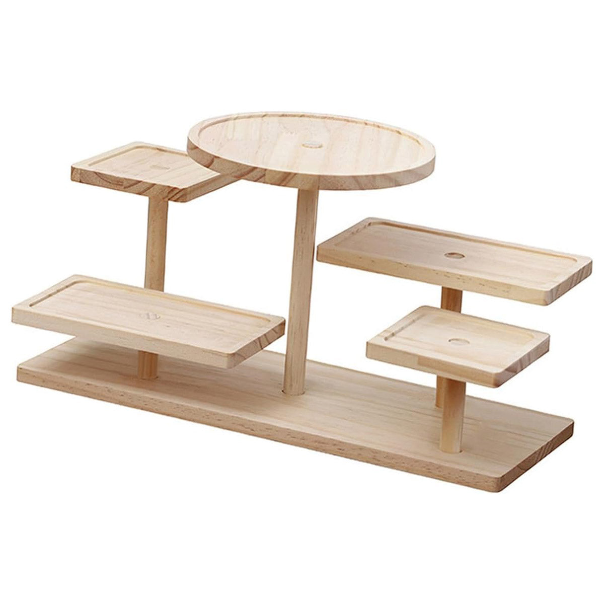 Buy Multi-Tier Wooden Step Shelf Desktop Storage Organizer for Office ...
