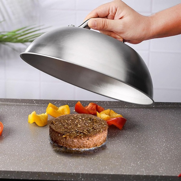 Buy Stainless Steel Food Cover Dome Lid For Teppanyaki Grill Steak ...