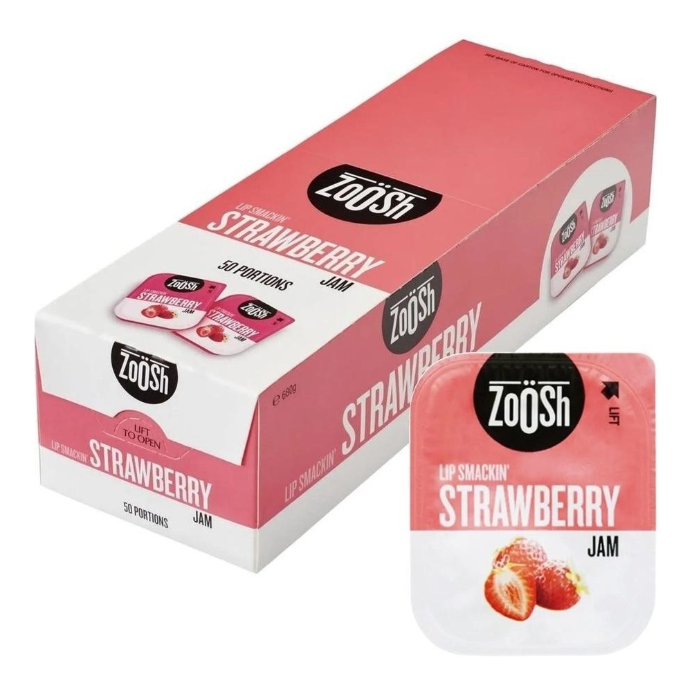 Buy ZOOSH STRAWBERRY JAM PORTIONS (50 UNITS x 13.6 GRAMS) - MyDeal Australia