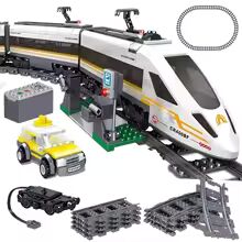 Buy City Power High-speed Rail Fuxing Hexie Electric Locomotive Train Building Blocks Toys for ...
