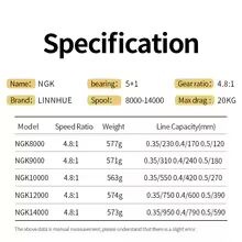 Buy Large Fishing Reel 8000-14000 9000 10000 12000 Max Drag 20kg Sea ...