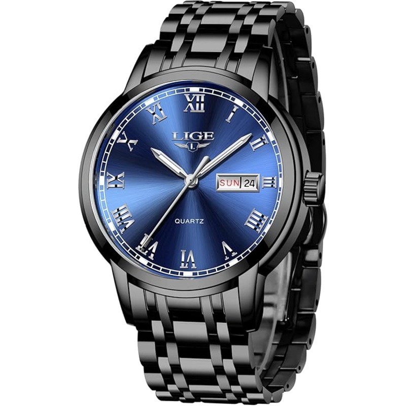 Buy LIGE Watch for Men Fashion Elegant Analog Quartz Watch Male Casual ...